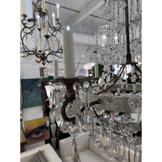 Antique Five Light Crystal Chandelier | Chairish