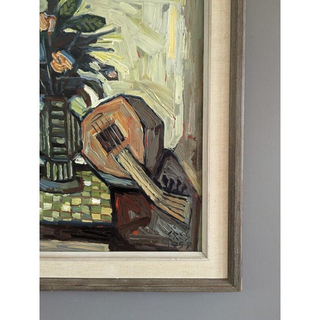 1959 Mid-Century Modern "Still Life With Lute" Swedish Vintage Still ...