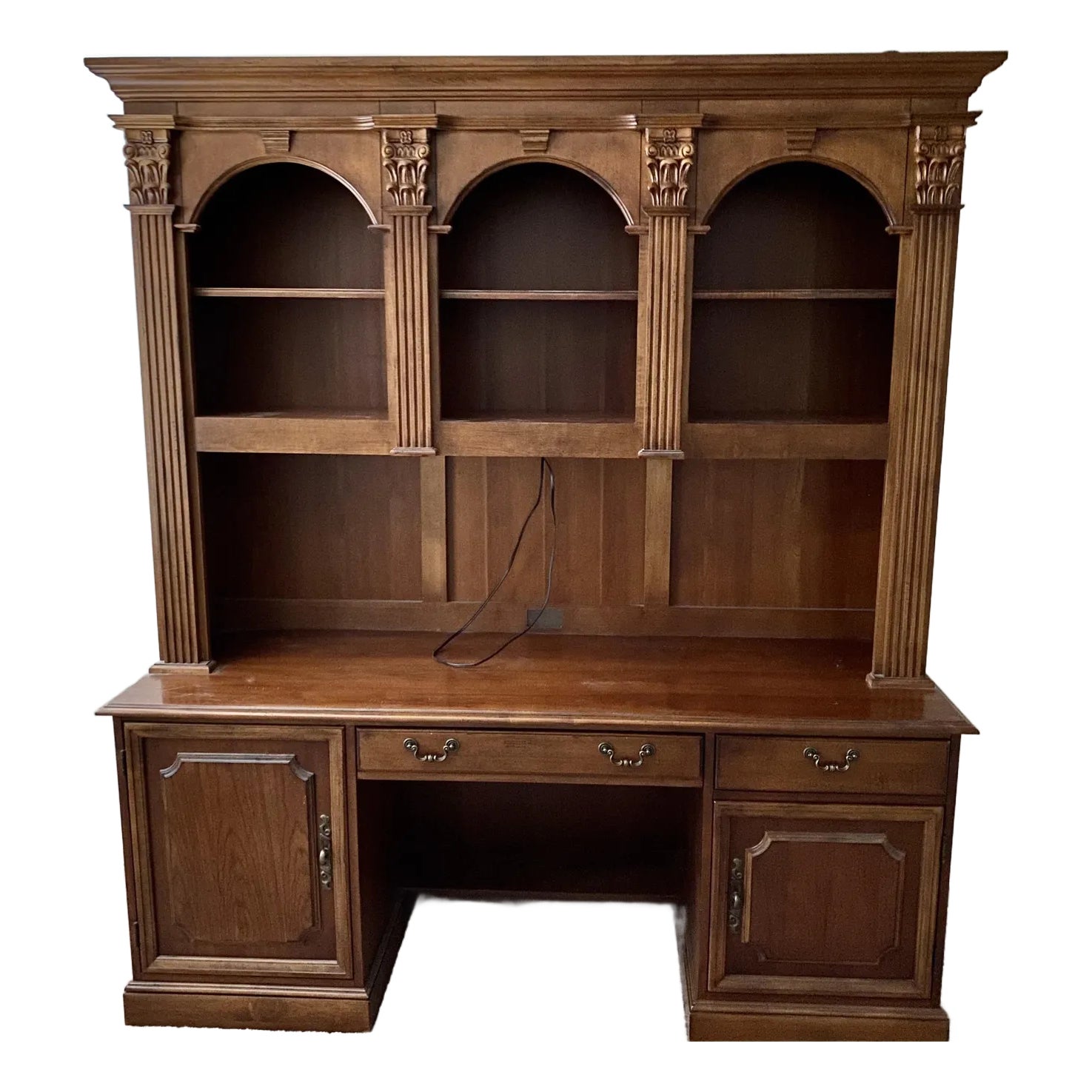 Hooker European Renaissance Computer Desk With Bookcase | Chairish