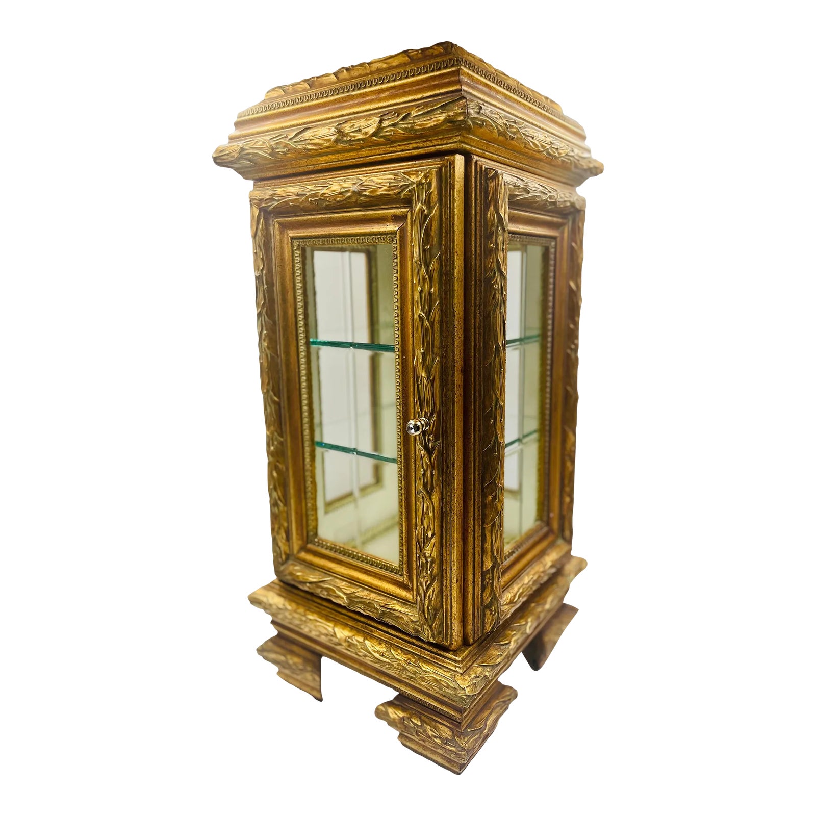 Mid 20th Century Vintage Italian Rococo Style Diminutive Display Case ...