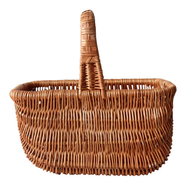 Vintage Wicker Basket | Chairish