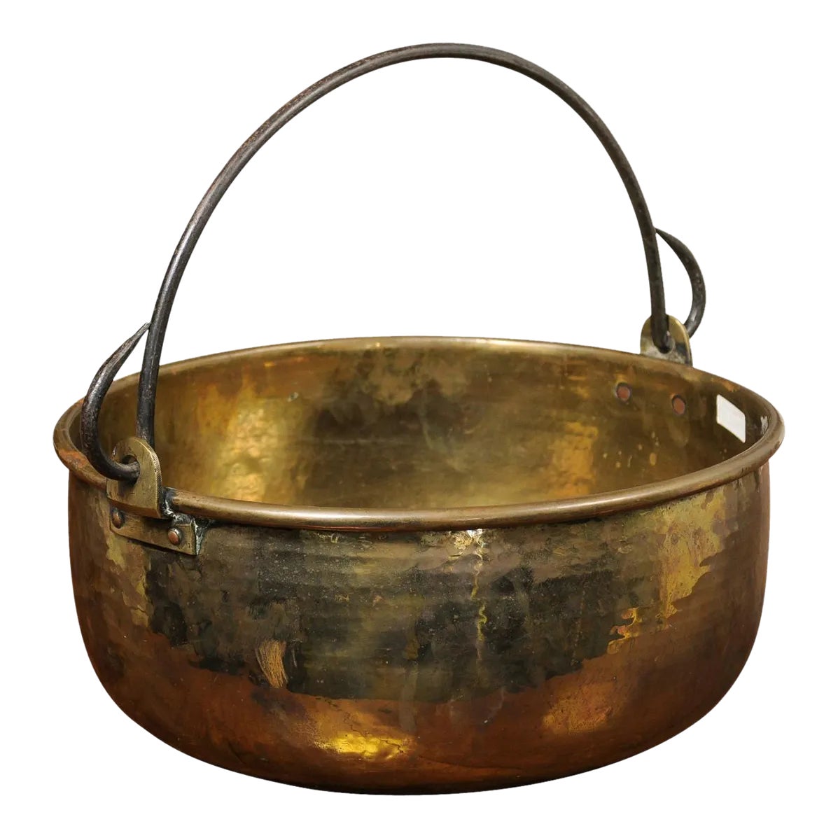 Large English Victorian Period Late 19th Century Brass Vessel with ...