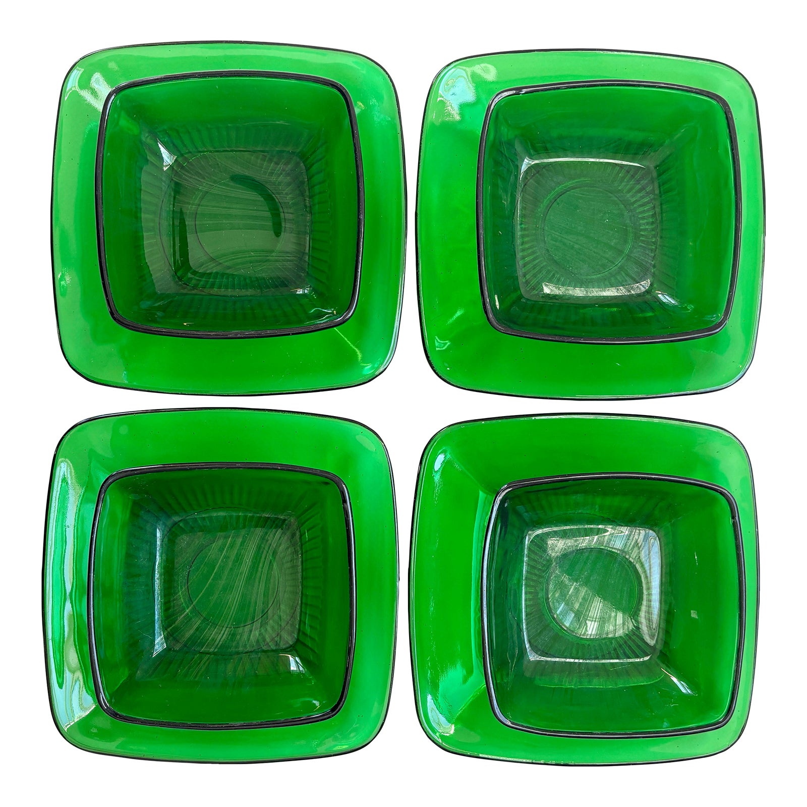 Mid Century Modern Depression Glass Plates & Bowls by Anchor Hocking- 8 ...