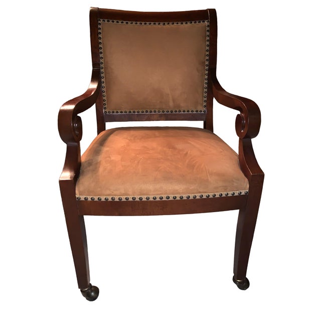 St. Timothy (Commercial Grade) Ultra Suede & Hardwood Armchairs on ...