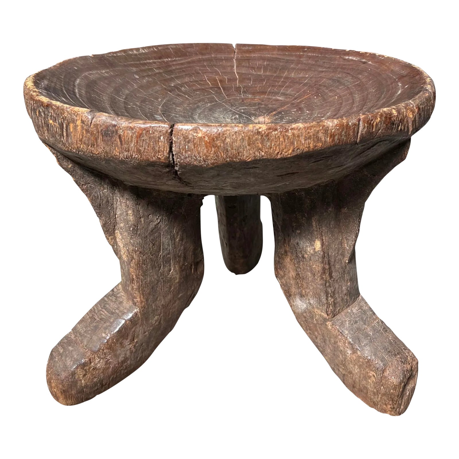 Early 20th Century Ethiopian Three-Legged Stool | Chairish