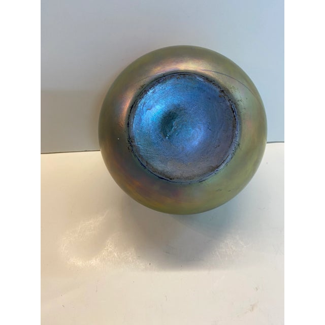 Mid 20th Century Hand Made Studio Art Glass Cobalt Blue Iridescent ...