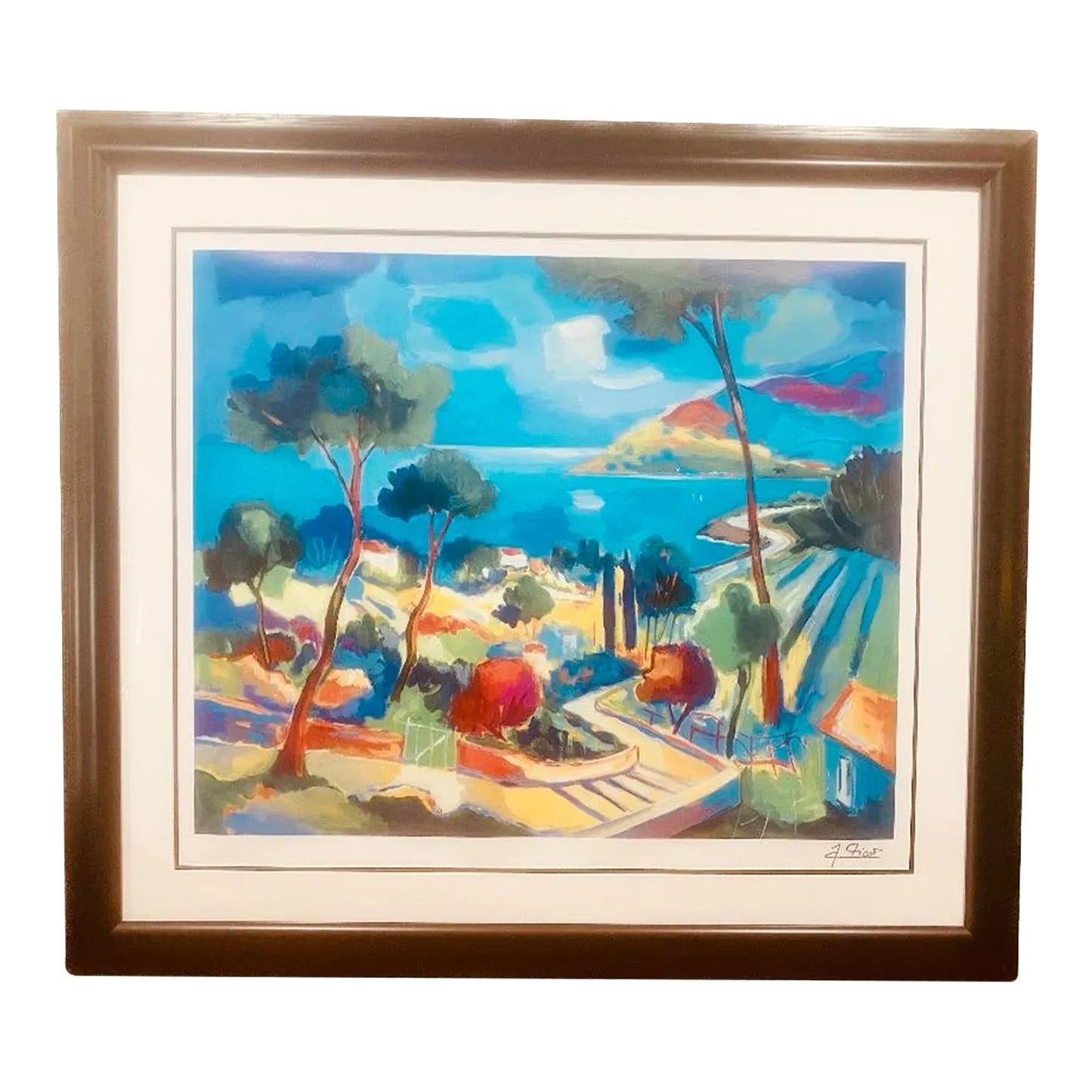 Circa 1990s Jean-Claude Picot French Riviera Landscape “ L’Escalier à ...