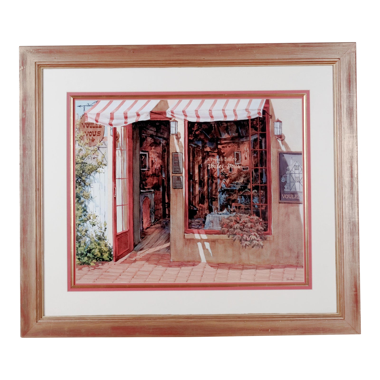 1990s Viktor Shvaiko "Red Door" Screen Print on Canvas in Gilded Wooden ...