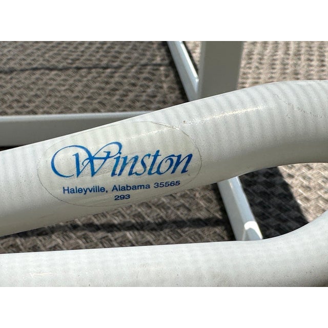 1990s Winston Outdoor Mesh and Aluminum Oval Dining Table & 4 Chairs ...