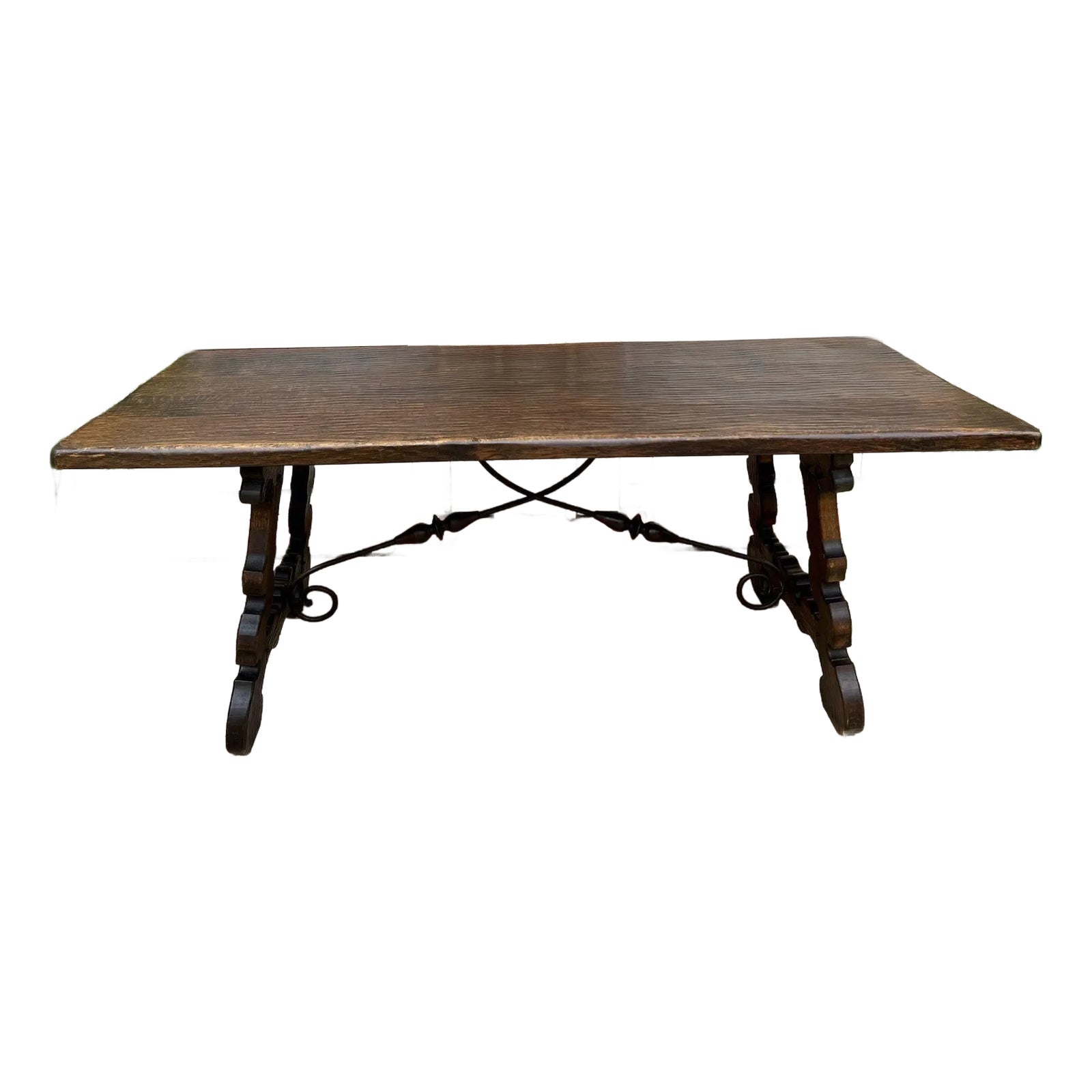 Antique French Oak Dining Table Spanish Catalan Console Kitchen Island ...