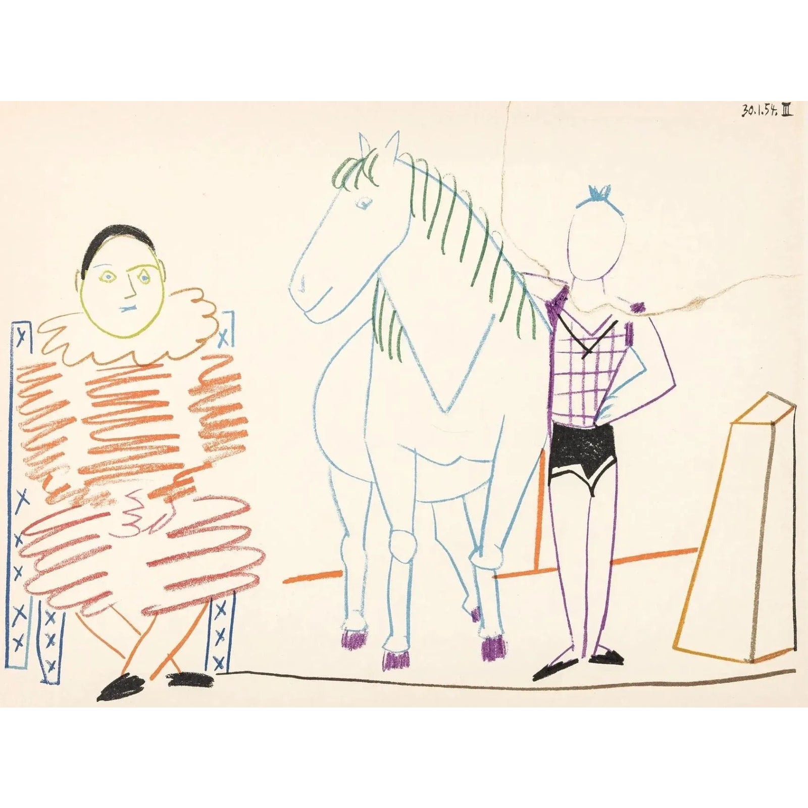 Pablo Picasso, Composition, Picasso and the Human Comedy, 1954 | Chairish