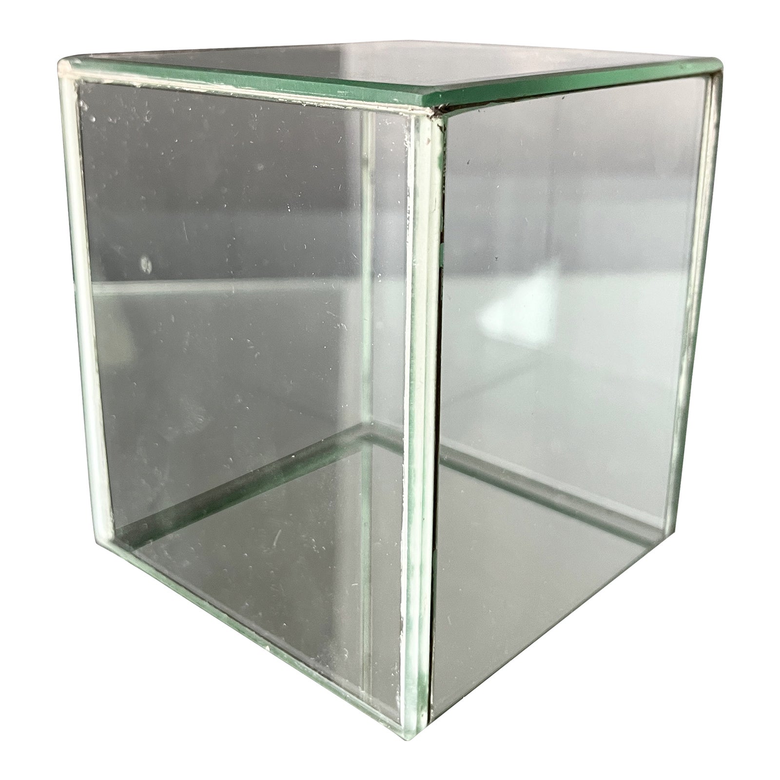 Mid 20th Century Vintage Glass Cube Display Box | Chairish