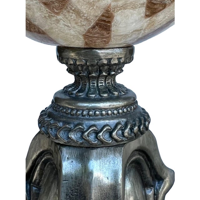 Pair of Neoclassical Style Tessellated Stone Lamps. | Chairish