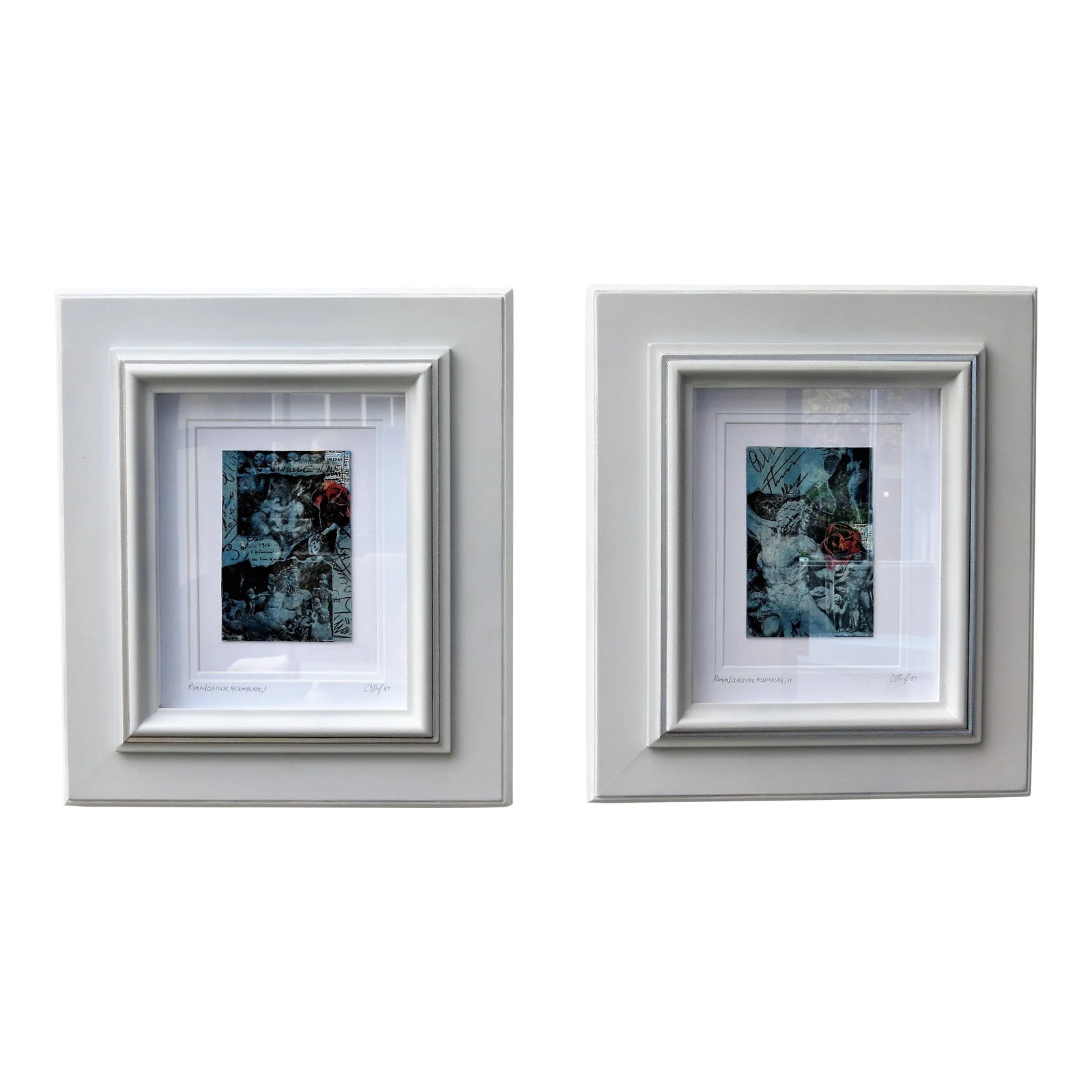 Vintage Framed Assemblage Original Art by C. Damien Fox, a Pair. | Chairish