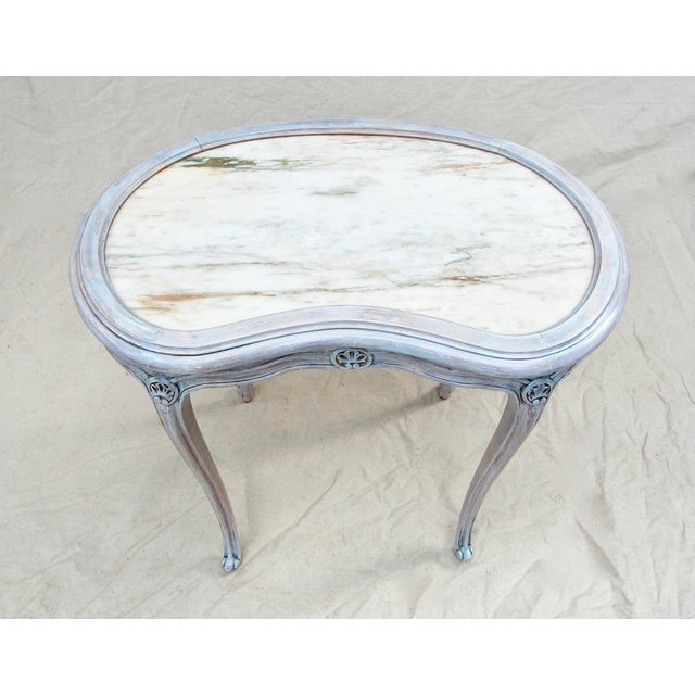 Early 19th Century French Kidney Shape Marble Top Table | Chairish