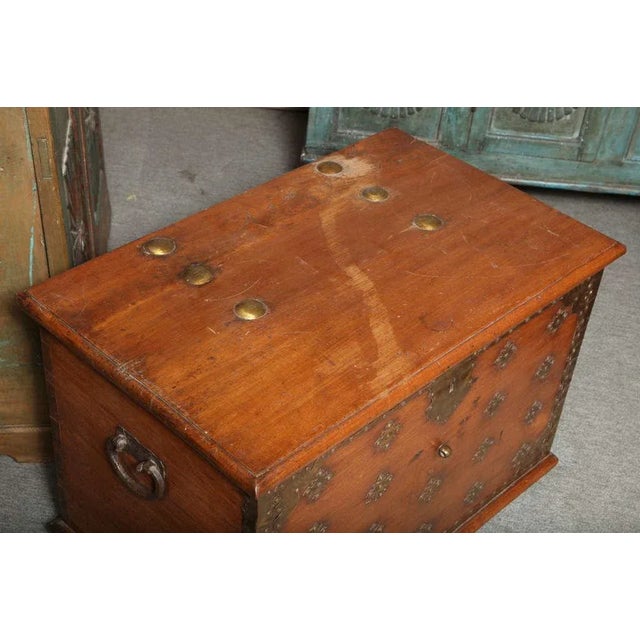 Large Dutch Colonial Style Late 19th Century Teak Trunk With Brass ...