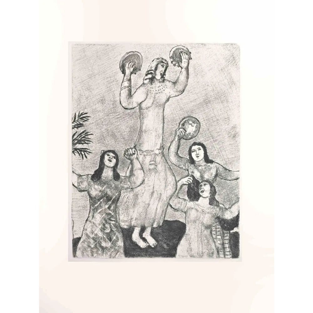 Marc Chagall, Dance of Miriam, Sister of Moses, Etching, 1956 | Chairish