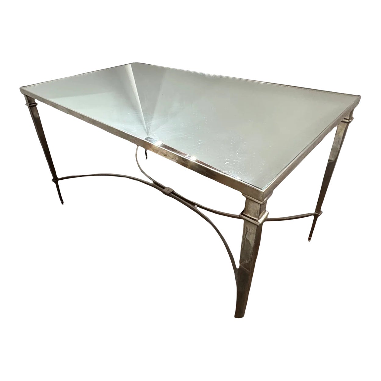 Mid Century Mirrored Glass Top - Nickel Plated Brass - Cocktail Table ...