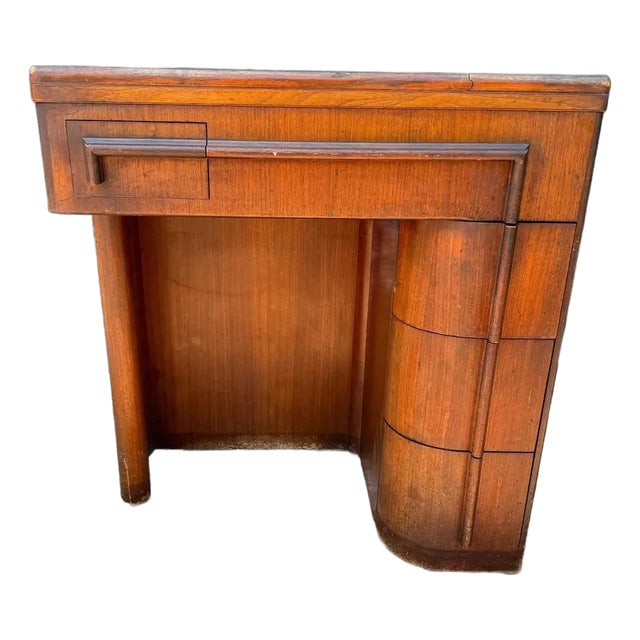 Art Deco Sewing Wood Table/ Cabinet by Singer | Chairish