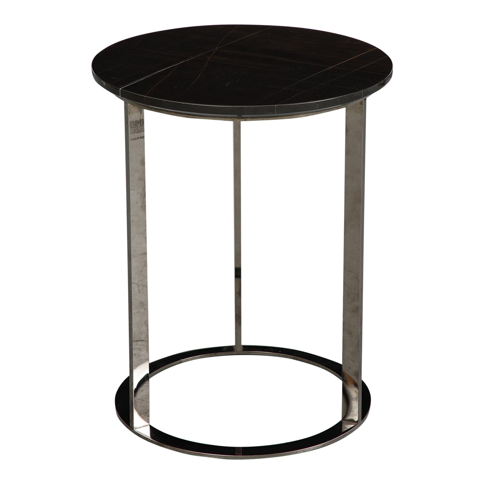 B & B Italia Mera Black Marble and Chromed Steel Small Side Table ...