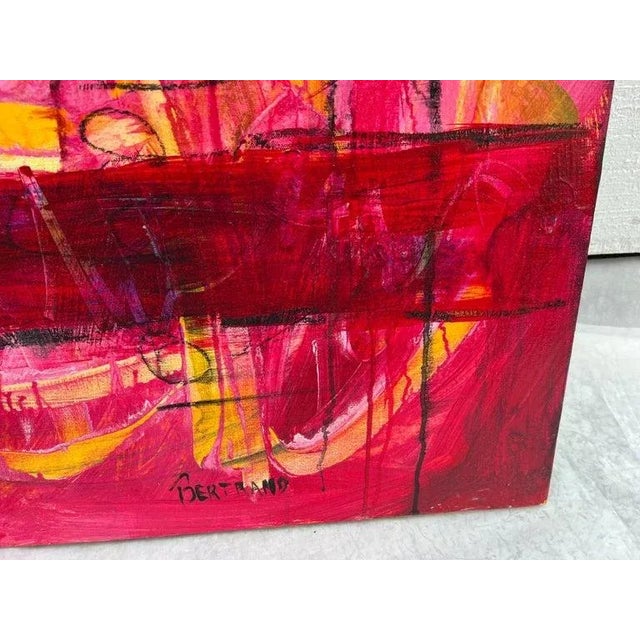 Carol Bertrand Abstract Pink Collage Painting | Chairish