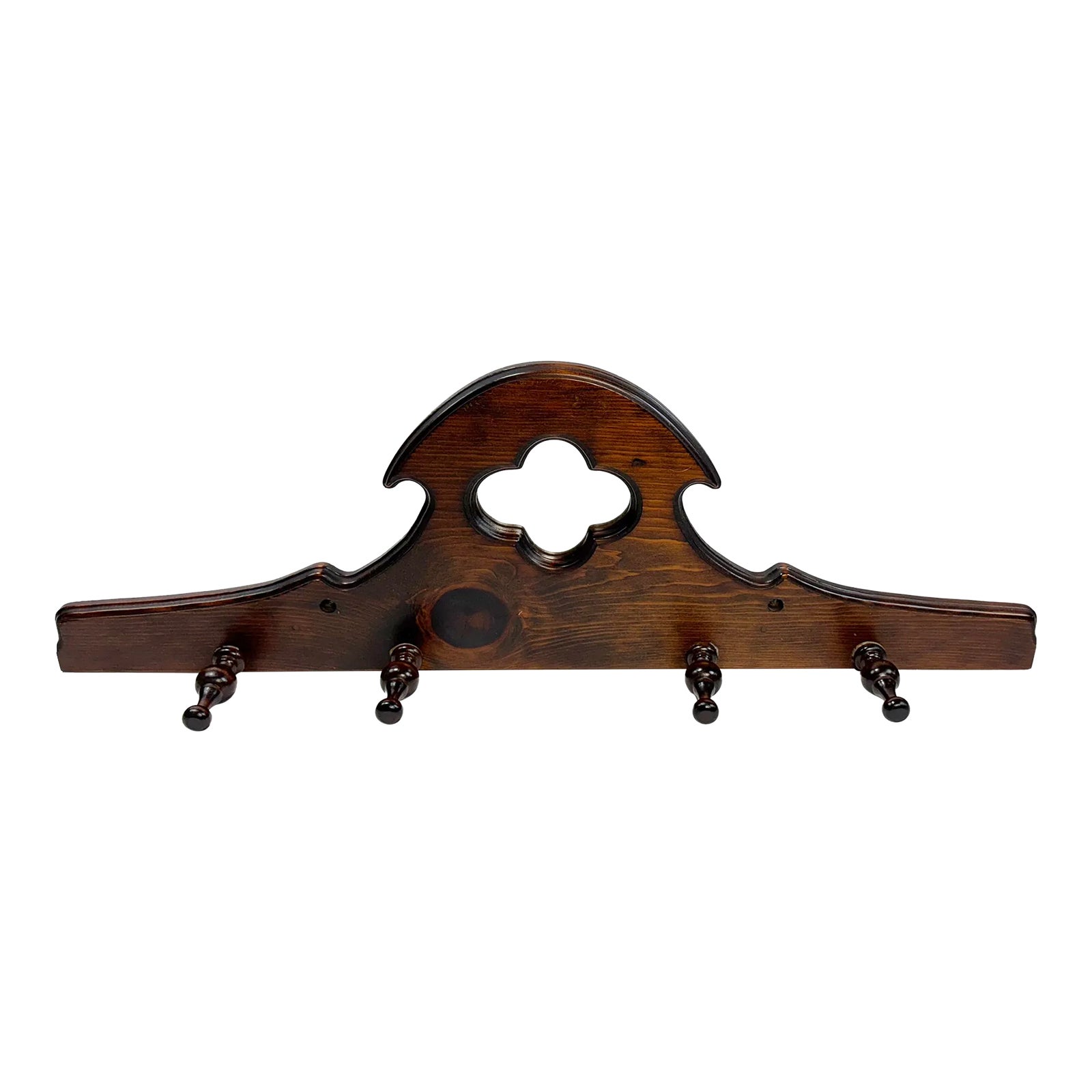 Vintage Colonial Style Pine Wood Wall Coat Hook | Chairish