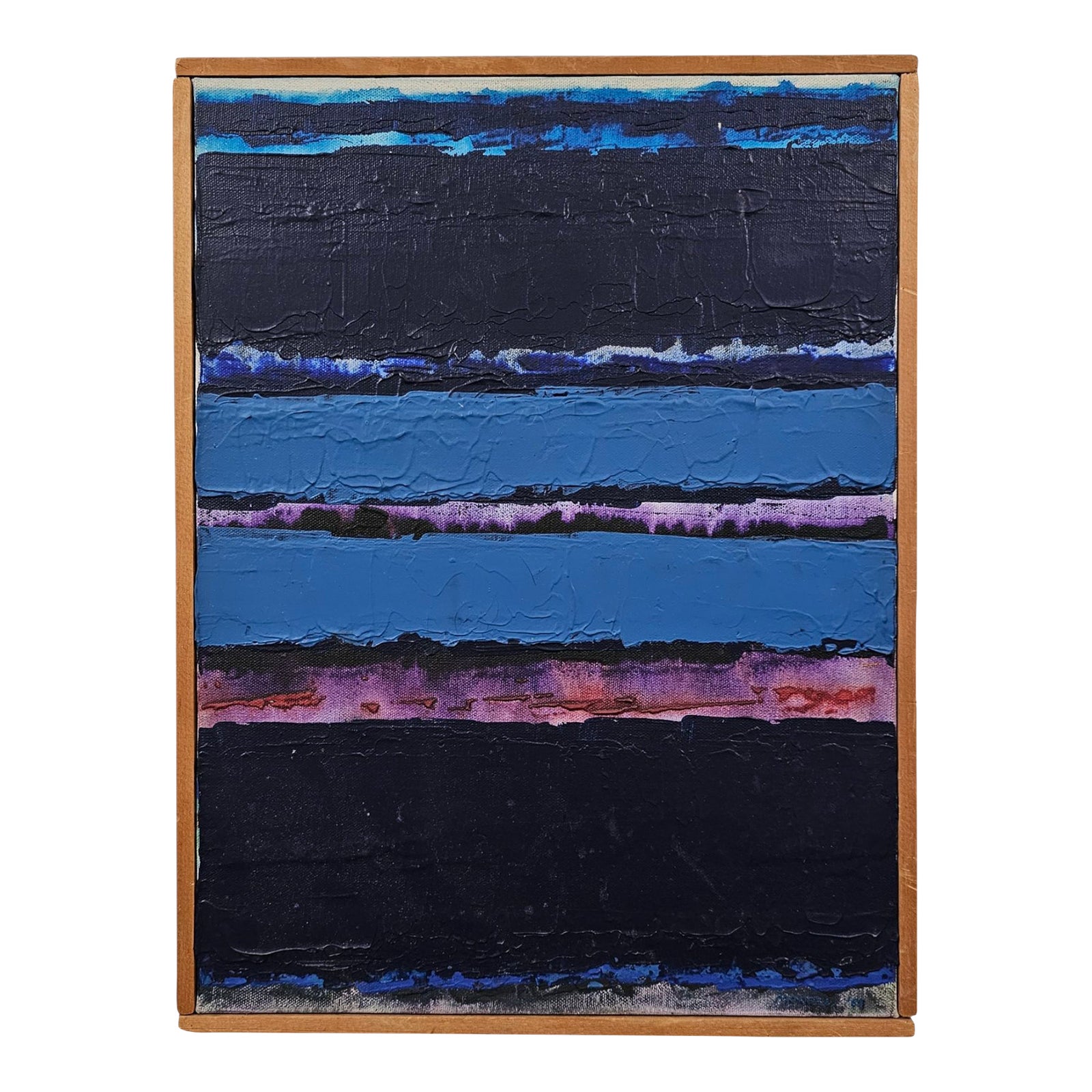 Framed Rothko-Inspired Abstract Acrylic Painting | Moody Blue Modernist ...