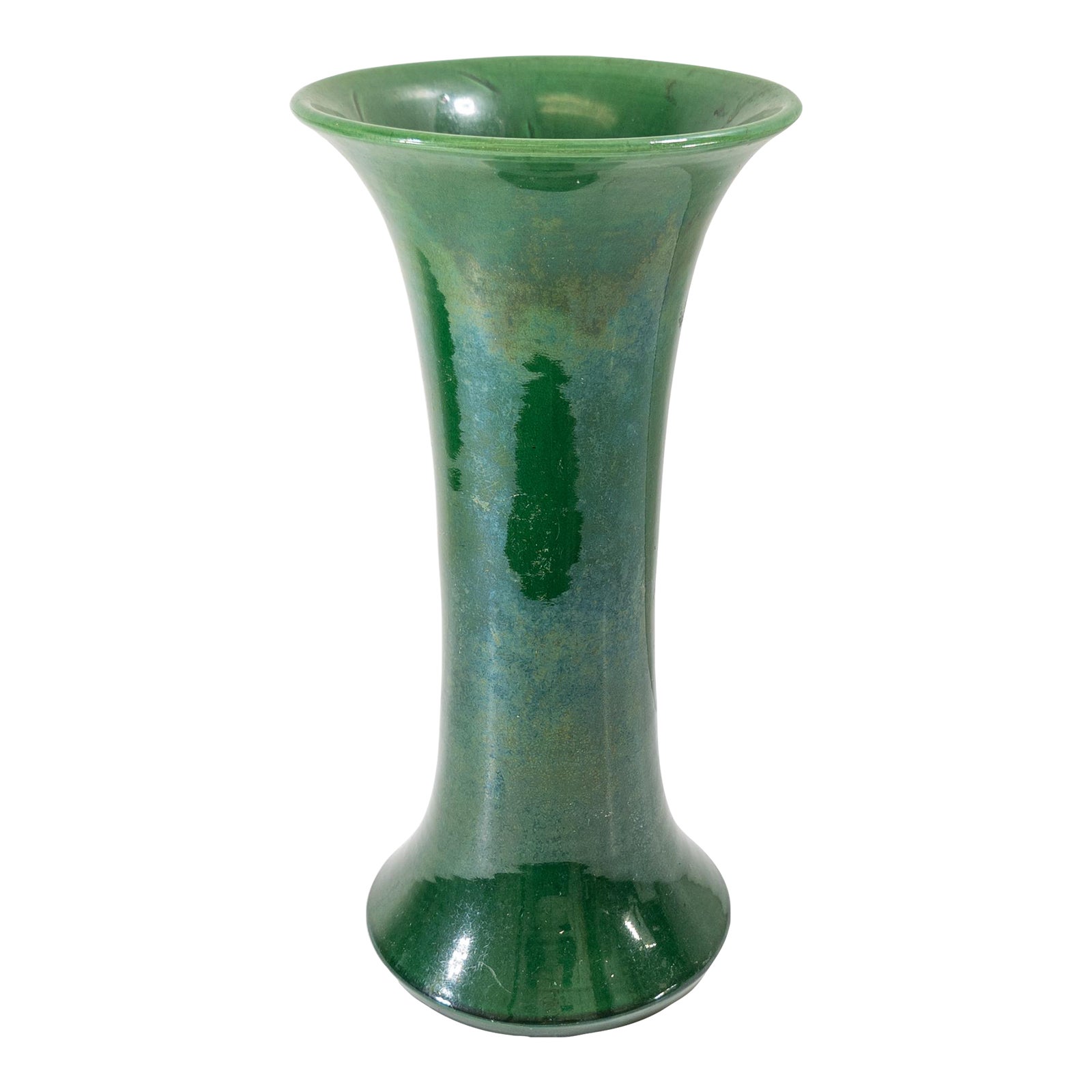 Early 20th Century Japanese Awaji Green Crackle Glazed Gu Form Vase ...