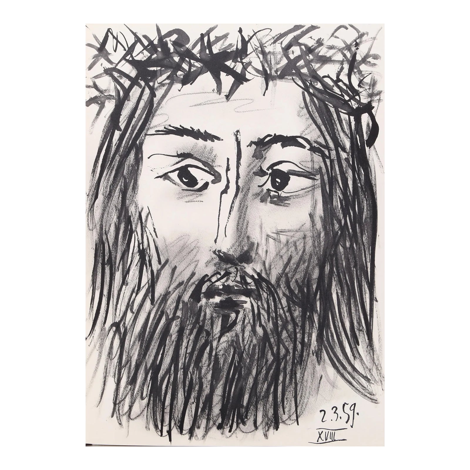 1980s "Portrait of Jesus from Toros y Toreros 28" Lithograph After ...