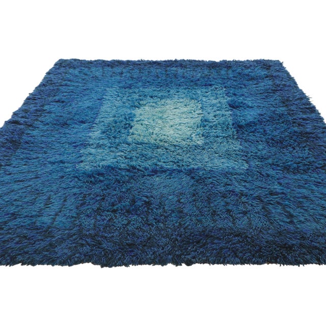 Mid 20th Century Vintage Swedish Rya Rug, 4'5 X 6'2 | Chairish