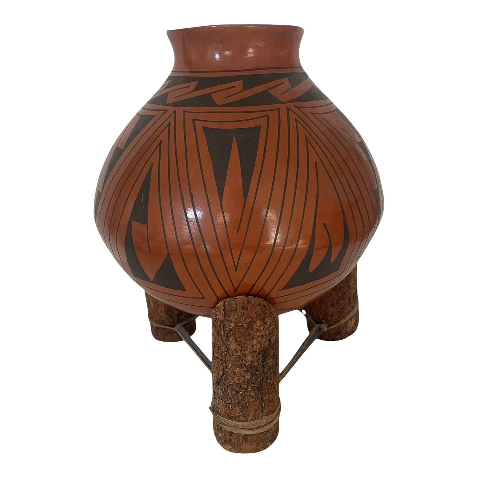 Mid 20th Century Casa Grande Textured Olla Pottery Jar by Chela Olivas ...