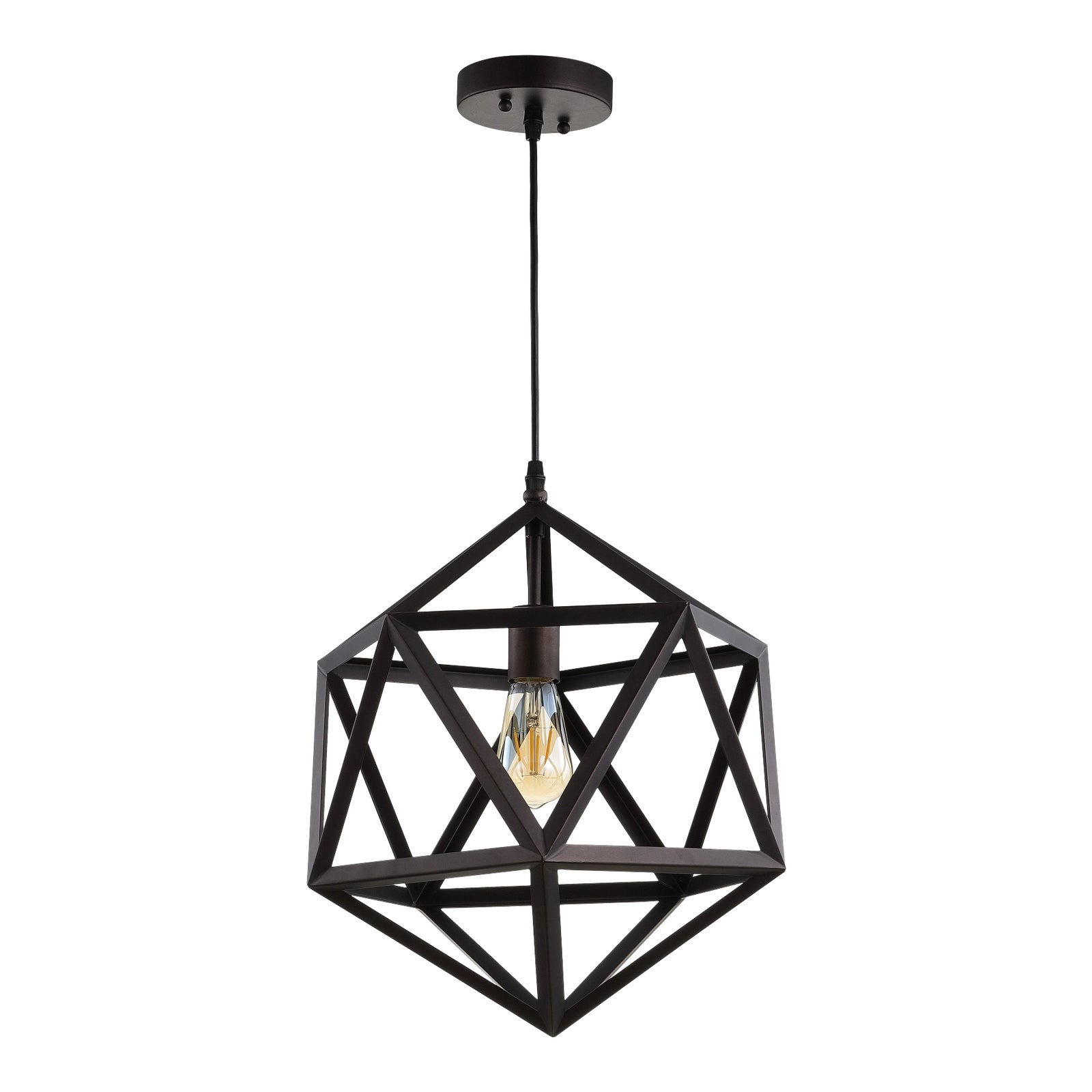 Modern Geometric Pendant - Brass | Chairish