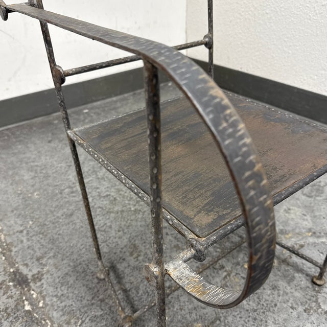 Early Modernist Forged Iron Arm Chair | Chairish