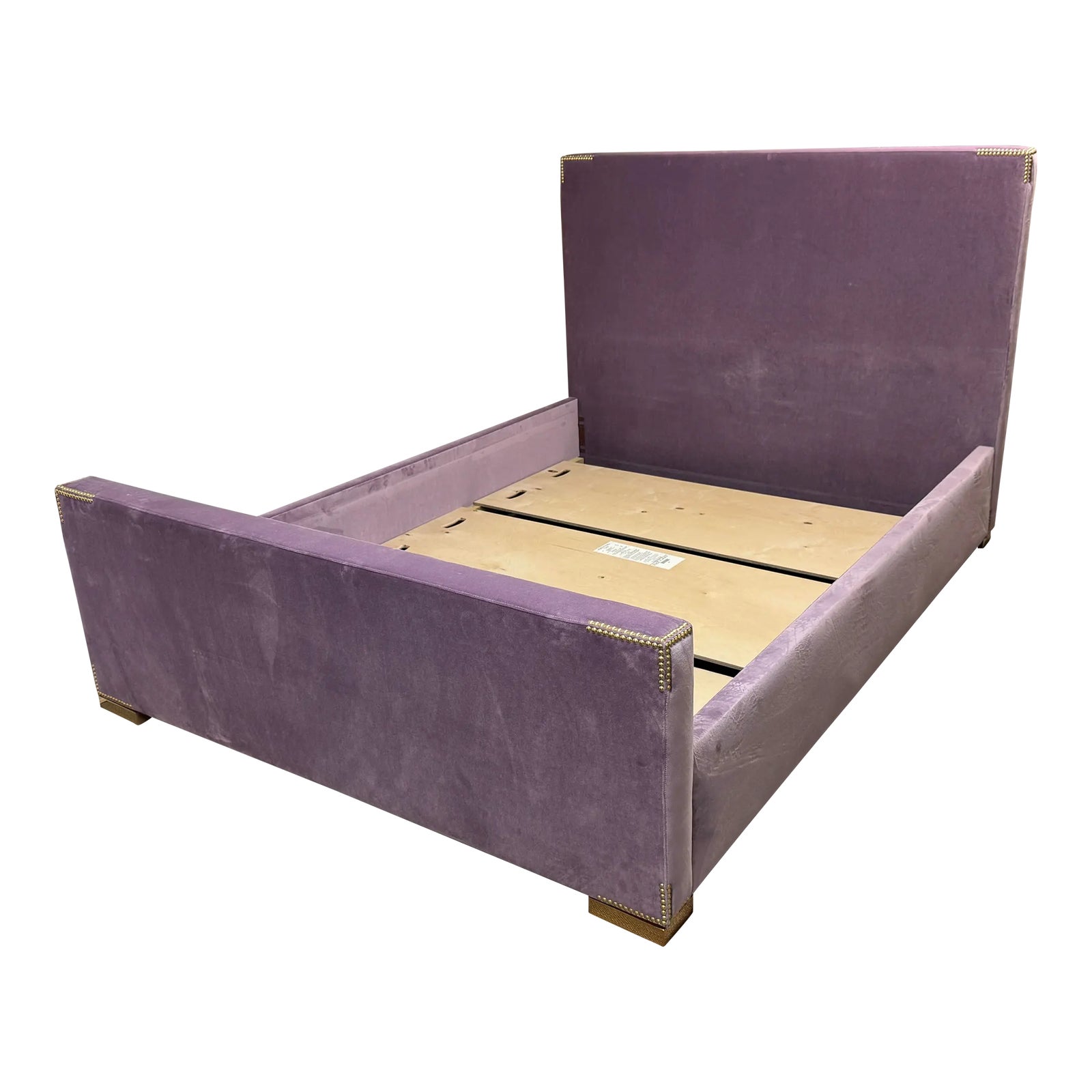 Queen Size Jonathan Adler Connery Venice Amethyst Velvet Bed Frame ...