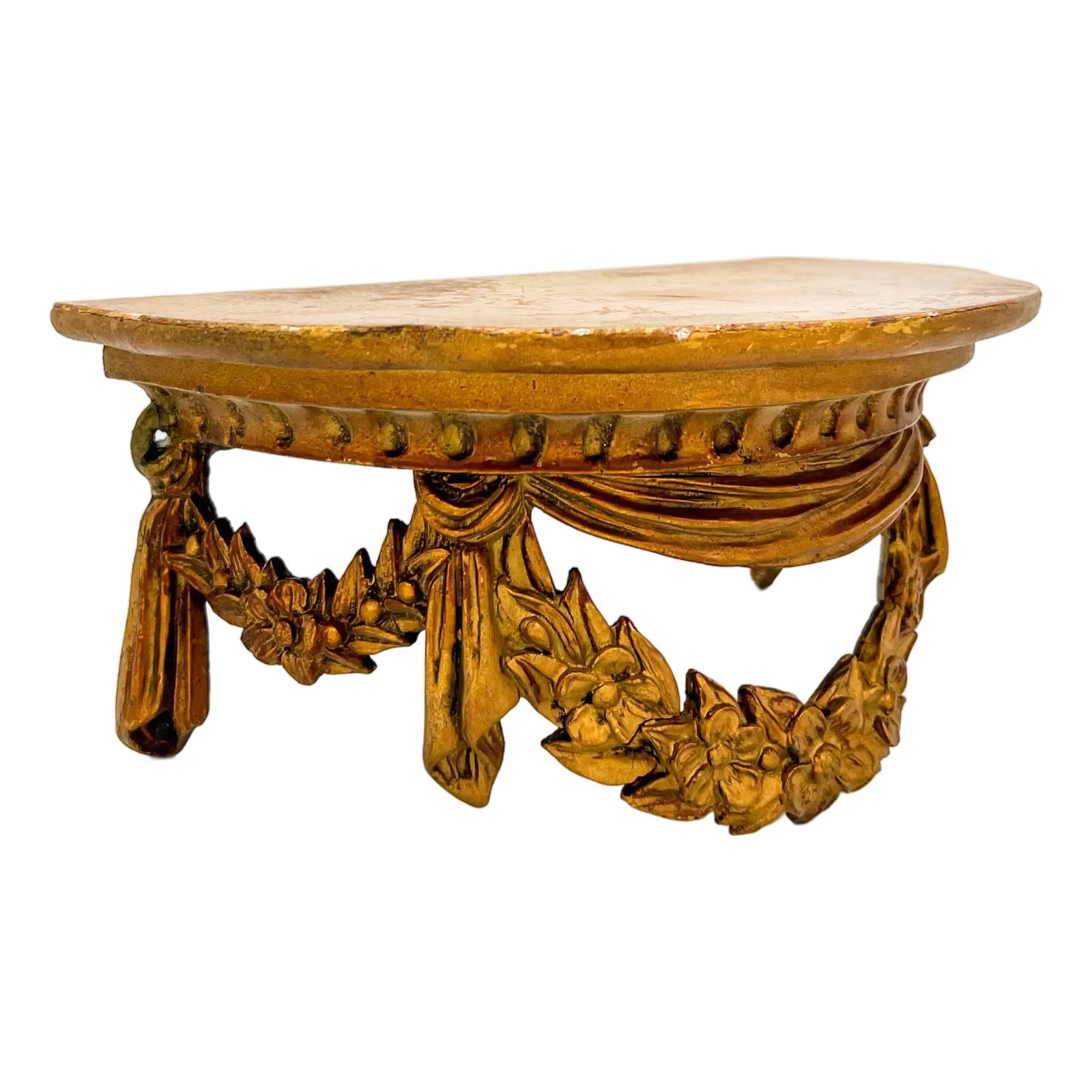 Vintage Italian Florentine Gilt Composite Wall Shelf – Draped Swag ...