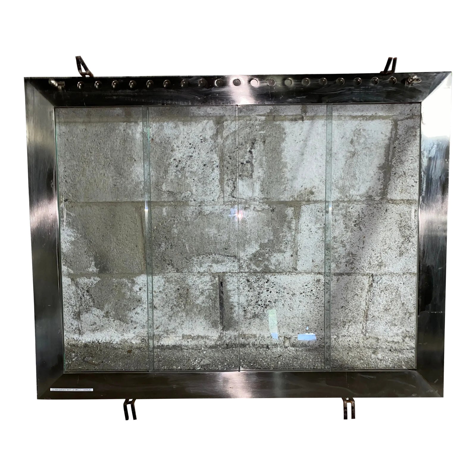 Early 21st Century Modern Sliding Glass Fireplace Screen | Chairish