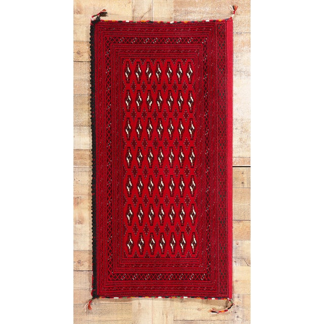 Vintage Red Persian Turkoman Rug - 02'04 X 04'07 | Chairish