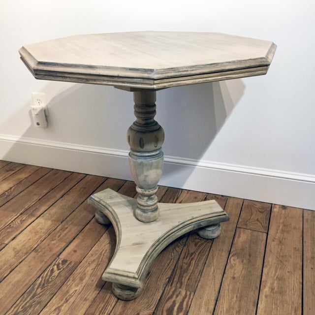 Bleached Walnut Octagonal Occasional or Center Table | Chairish