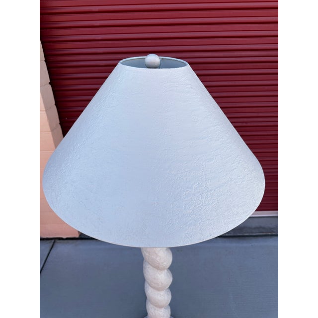 Post Modern Michael Taylor Style Plaster Spiral Floor Lamp W/Shade ...