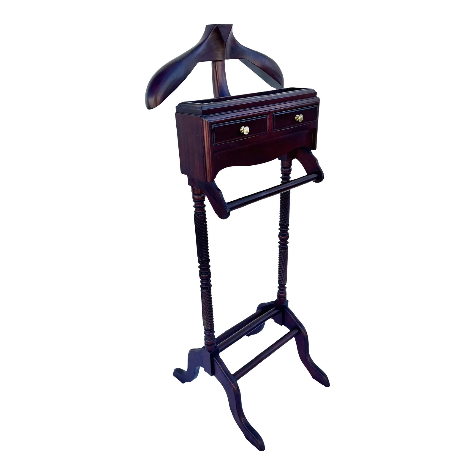 Mid- Century Traditional Mahogany Valet | Chairish