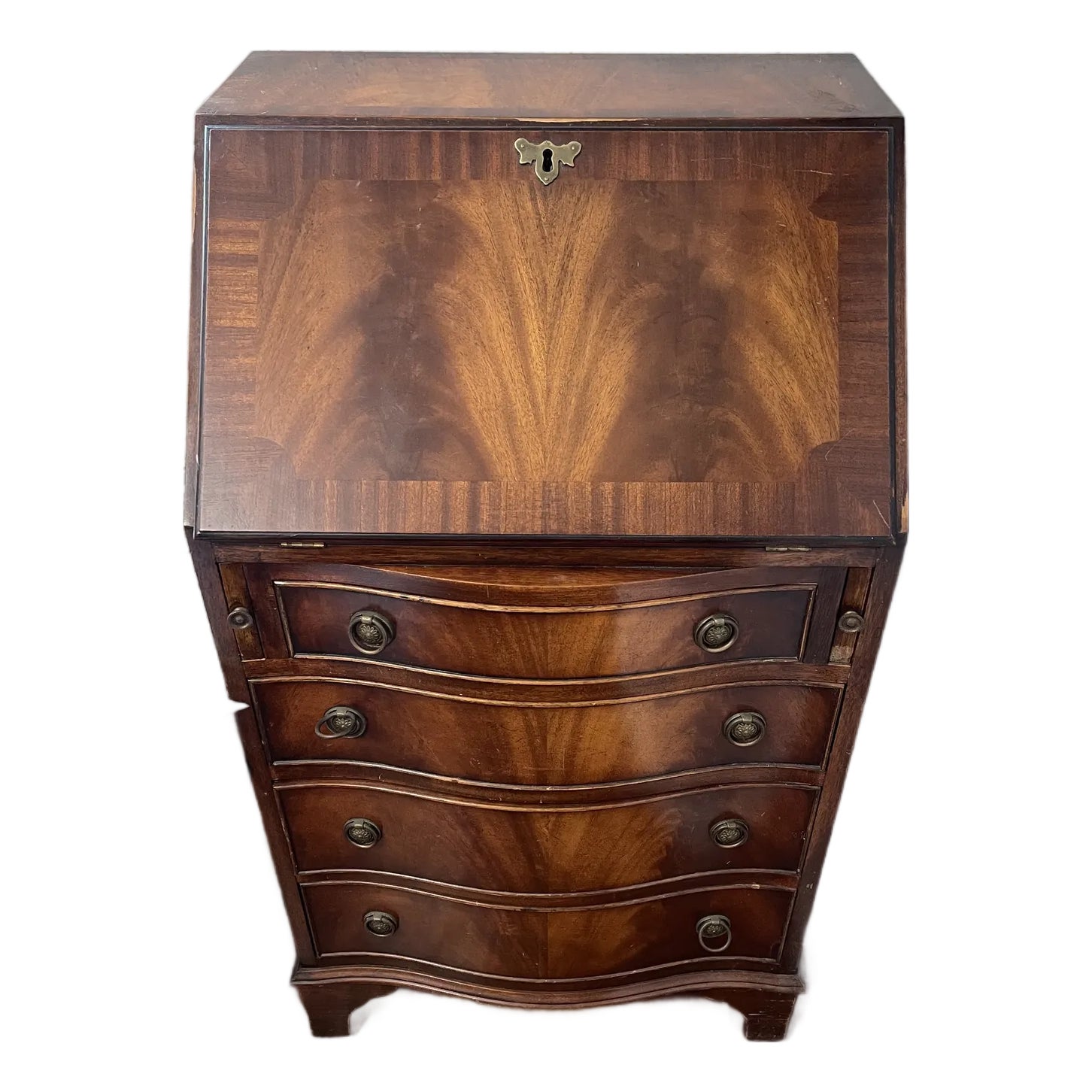 1970s Vintage Mahogany Writing Bureau (Secretary) | Chairish