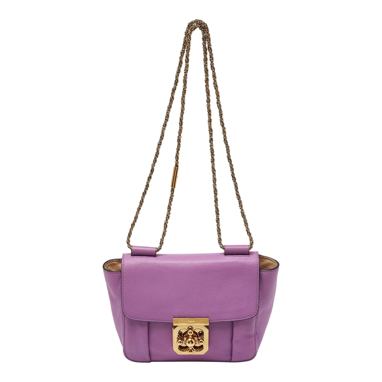 Chloe Purple Leather Small Elsie Shoulder Bag | Chairish