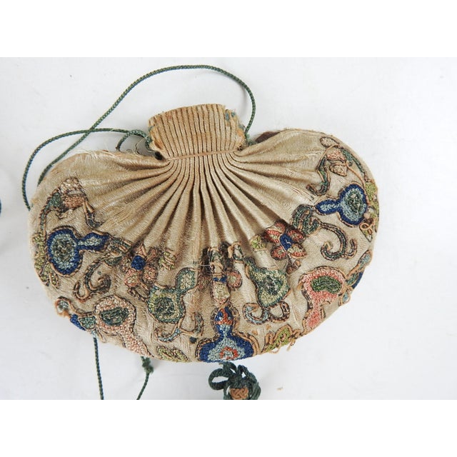 Antique Chinese Embroidered Scent Pouch - a Pair | Chairish