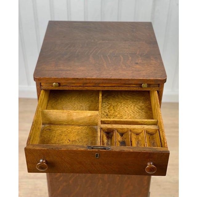 Antique Traditional Quartersawn Oak Liquor Bar Cellarette Cabinet ...