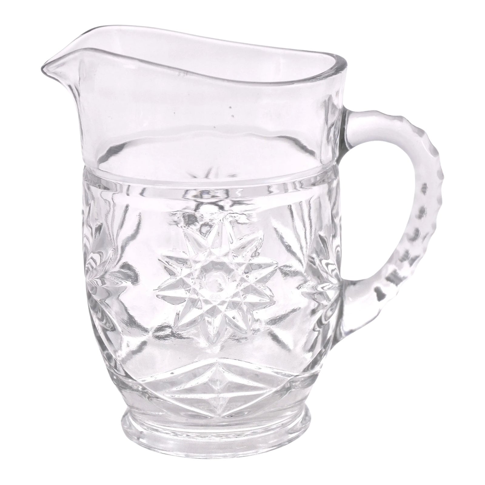 Star Design Glass Pitcher Vase | Chairish