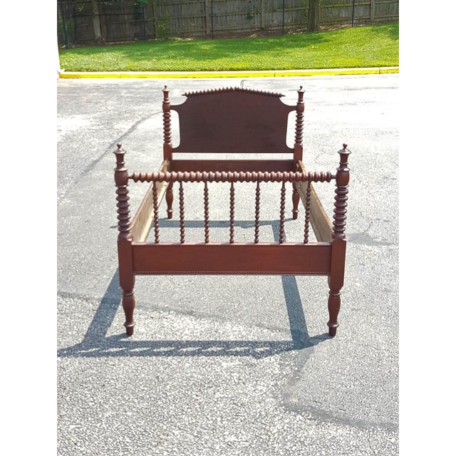 19th Century Spindle Spool Jenny Lind Style Twin Bedframe | Chairish