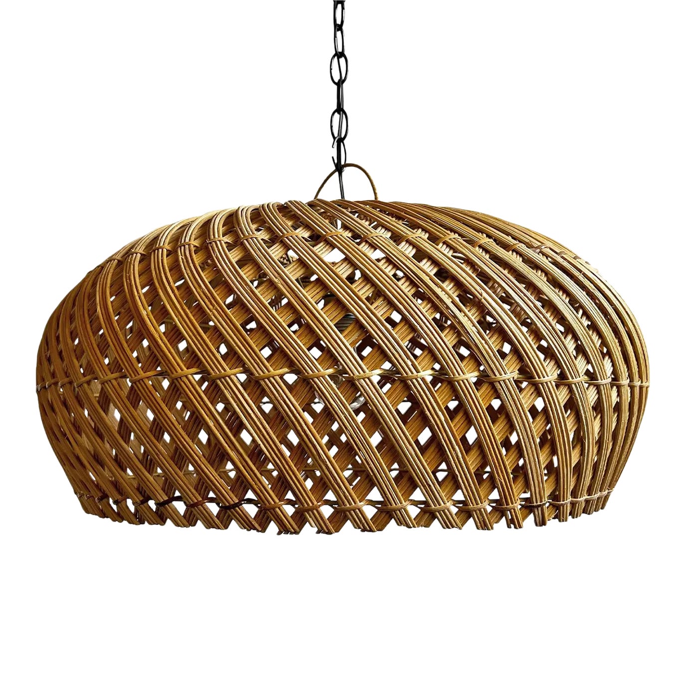 Wicker Dome Pendant Light Medium | Chairish