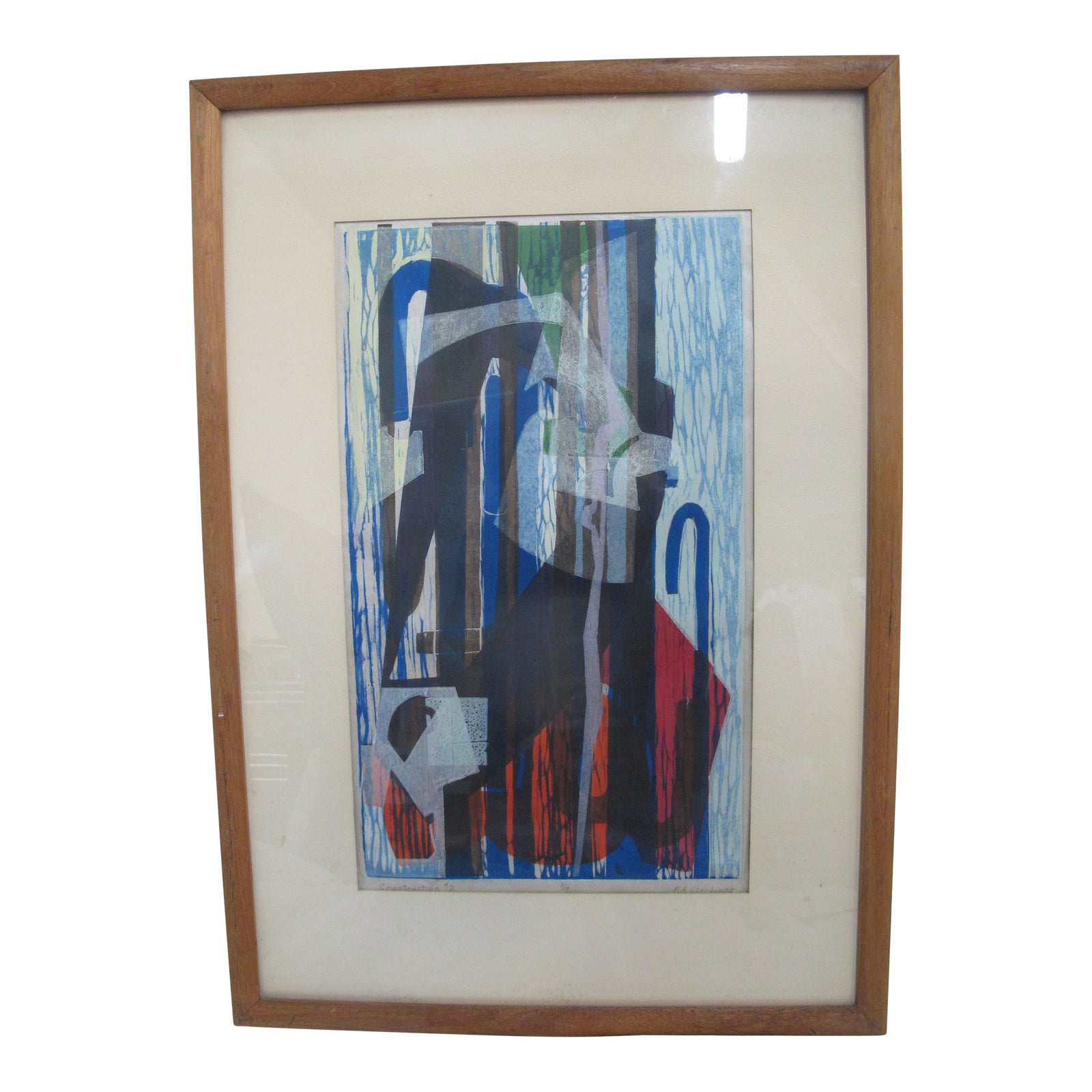 Fa Clerihue Signed Limited Abstract Art Serigraph Print Construction #2 ...