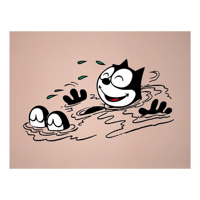 Pat Sullivan Felix the Cat Swimming, 1992 | Chairish