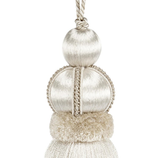 Ivory Key Tassel With Cut Ruche - Tassel Height 5.75" | Chairish